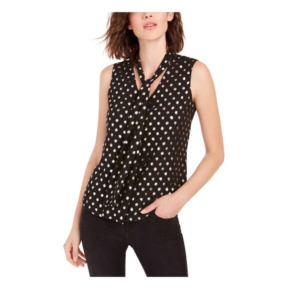Bar III | Tops | Bar Iii Womens Sheer Lined Sleeveless Tie Neck Wear To ...
